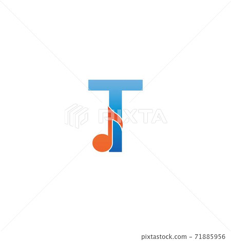 Letter T logo icon combined with note musical... - Stock Illustration ...
