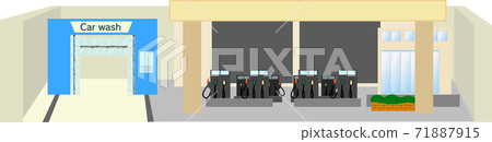 Illustration of a simple gas station - Stock Illustration [71887915 ...