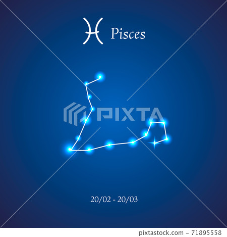 Zodiac constellation. Pisces. The Fish. - Stock Illustration [71895558 ...