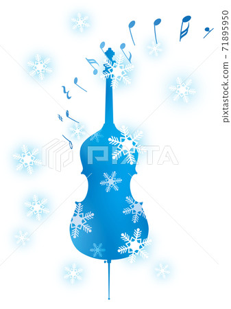 Snow and instruments _ cello - Stock Illustration [71895950] - PIXTA