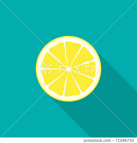 Lemon Icon with Long Shadow. Vector Illustration - Stock Illustration ...