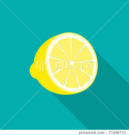 Lemon Icon with Long Shadow. Vector Illustration - Stock Illustration ...