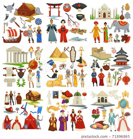 World history and countries culture traveling... - Stock Illustration ...