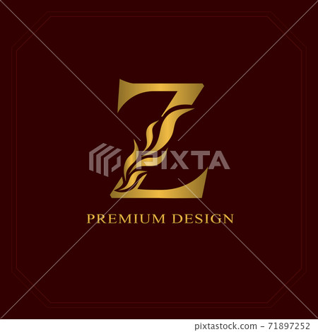 Gold Elegant letter Z. Graceful style.... - Stock Illustration ...