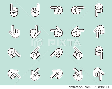 Pointing icon set (background, with white border) - Stock Illustration ...