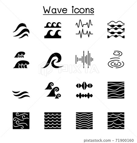 Wave icon set vector illustration graphic design - Stock Illustration ...