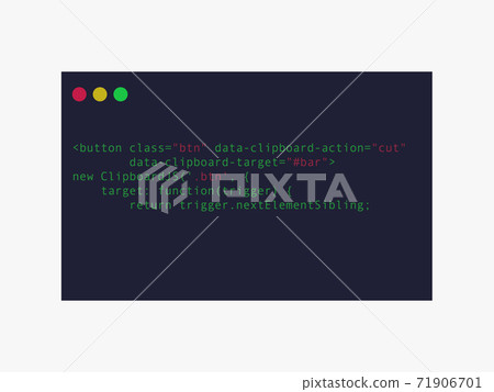 Code window. Development of computer program... - Stock Illustration [71906701] - PIXTA