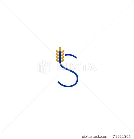 Letter S combined with wheat icon logo design - Stock Illustration ...