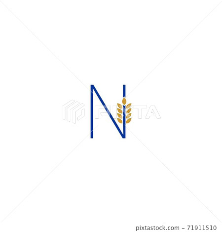 Letter N combined with wheat icon logo design - Stock Illustration ...