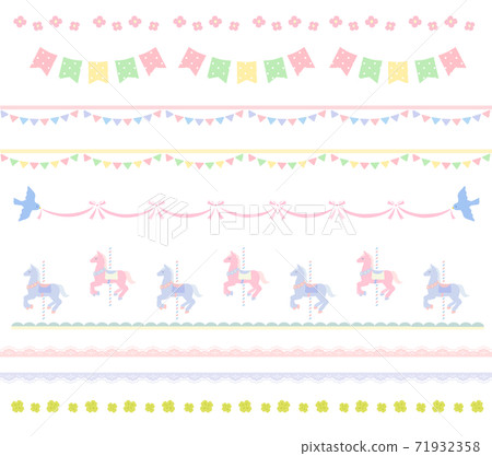 Pastel girly line material - Stock Illustration [71932358] - PIXTA