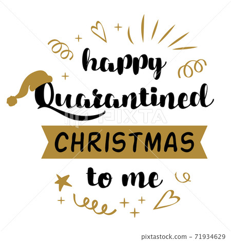 Happy lockdown Christmas 2020 Merry Quarantined... - Stock Illustration ...