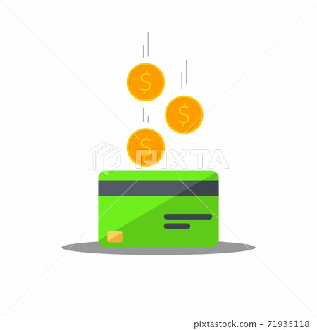 Cash get a bank card Green - Shadow icon vector... - Stock Illustration [71935118] - PIXTA