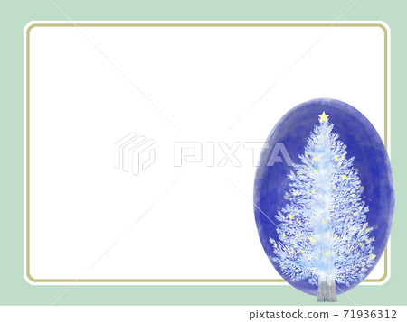 Frame material [Christmas tree / horizontal] No... - Stock Illustration ...