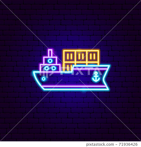 Cargo Ship Neon Sign-插圖素材 [71936426] - PIXTA圖庫