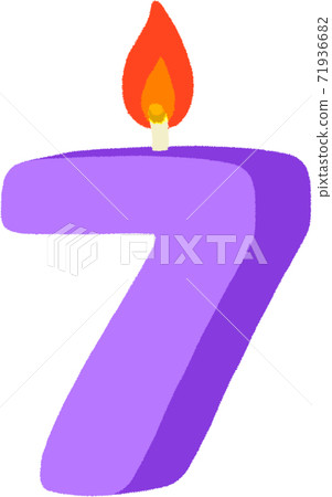 Number candle 7 - Stock Illustration [71936682] - PIXTA