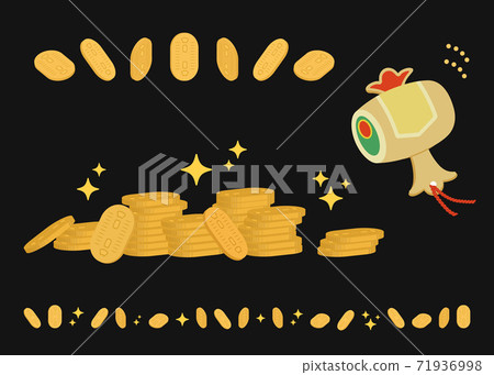 Image set of oval and gavel Glitter - Stock Illustration [71936998] - PIXTA