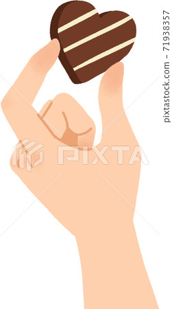 Hand with chocolate - Stock Illustration [71938357] - PIXTA