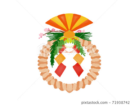 Illustration of watercolor style shimenawa - Stock Illustration ...