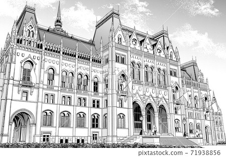 Cartoon style pen drawing illustration Western... - Stock Illustration ...