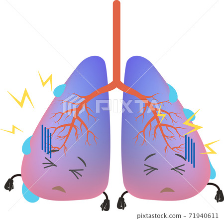 Illustration of weak lungs with no energy - Stock Illustration ...