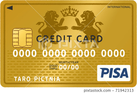 Gold credit card - Stock Illustration [71942313] - PIXTA