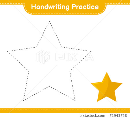 Handwriting practice. Tracing lines of Stars.... - Stock Illustration ...