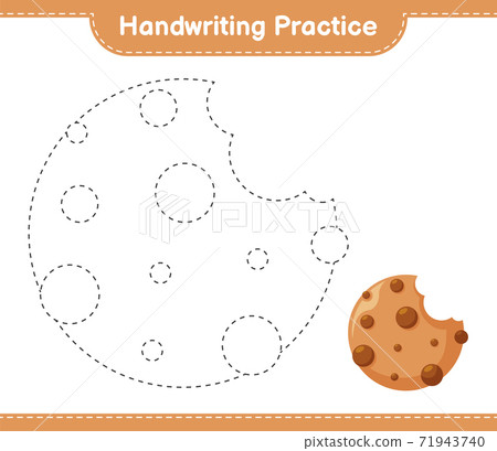 Handwriting practice. Tracing lines of Cookies.... - Stock Illustration ...