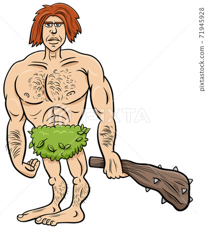 prehistoric primitive man cartoon illustration-插圖素材 [71945928] - PIXTA圖庫