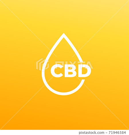 CBD oil drop vector icon - Stock Illustration [71946384] - PIXTA