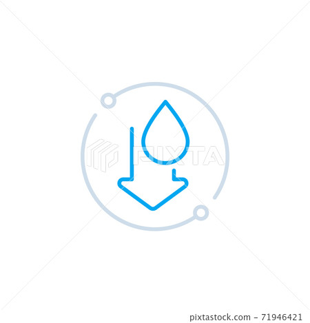low water level icon, line vector - Stock Illustration [71946421] - PIXTA