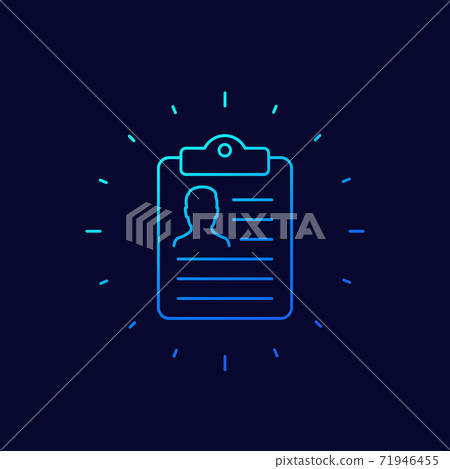dossier, profile icon, linear design - Stock Illustration [71946455 ...