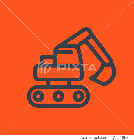 excavator line icon - Stock Illustration [71948654] - PIXTA