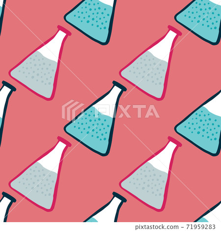 Minimalistic seamless science pattern with blue... - Stock Illustration ...