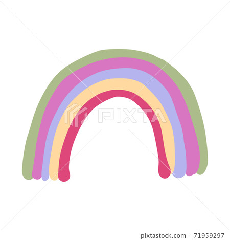 Rainbow isolated on white background. Cartoon... - Stock Illustration ...
