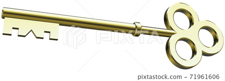 Three-dimensional and glossy gold key vector... - Stock Illustration ...