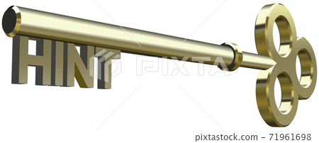 HINT_Three-dimensional and glossy gold key... - Stock Illustration ...