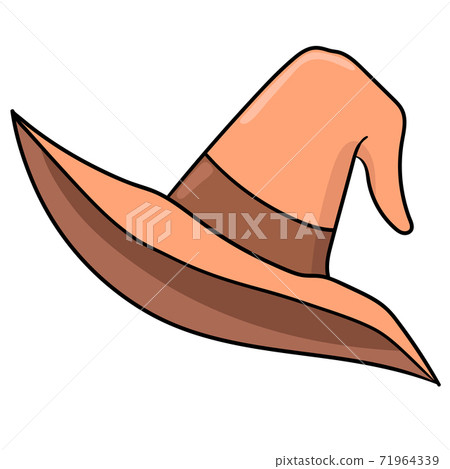 orange witch hat cartoon doodle - Stock Illustration [71964339] - PIXTA