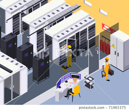 Data Center Isometric Composition - Stock Illustration [71965375] - PIXTA