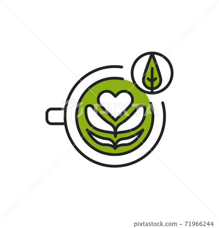 Matcha latte color line icon. Pictogram for web... - Stock Illustration ...