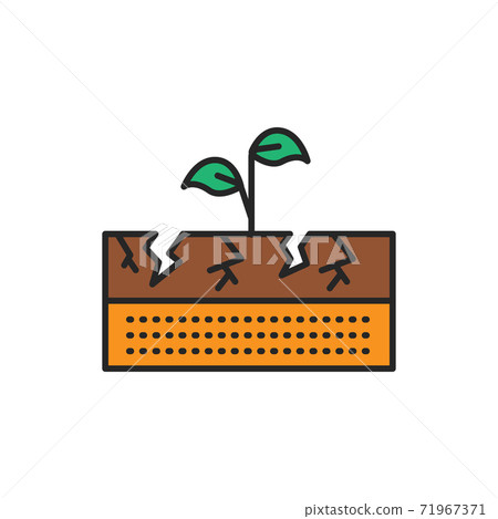 Dry ground color line icon. Pictogram for web... - Stock Illustration ...