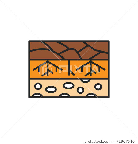 Soil layers color line icon. Pictogram for web... - Stock Illustration ...