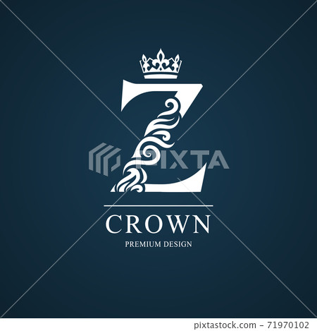 Elegant letter Z. Graceful royal style.... - Stock Illustration ...