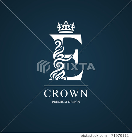 Elegant letter E. Graceful royal style.... - Stock Illustration ...