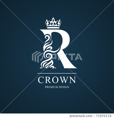 Elegant letter R. Graceful royal style.... - Stock Illustration ...