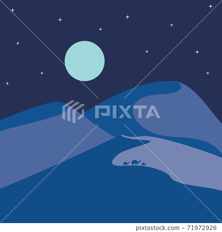 Night retro desert dunes - Stock Illustration [71972926] - PIXTA