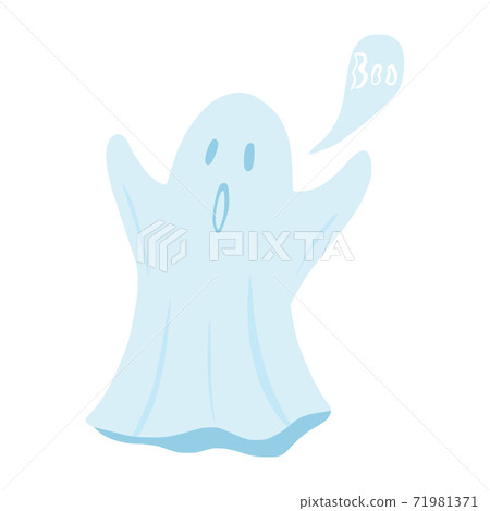 Ghost floating with hands isolated on white...-插圖素材 [71981371] - PIXTA圖庫