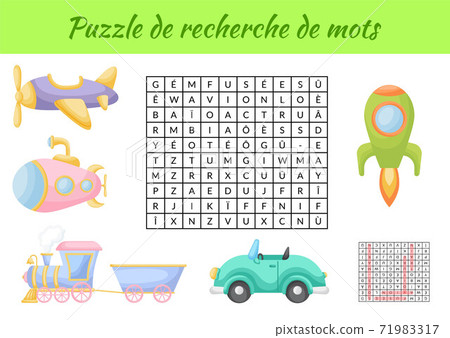 Word search puzzle with pictures. Educational... - Stock Illustration ...