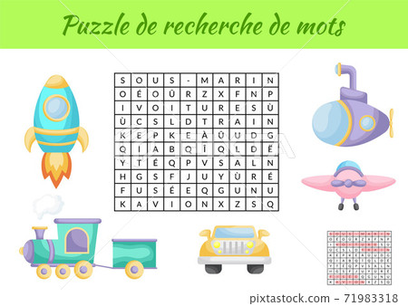Word search puzzle with pictures. Educational... - Stock Illustration ...