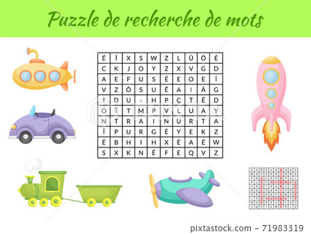 Word search puzzle with pictures. Educational...-插圖素材 [71983319] - PIXTA圖庫