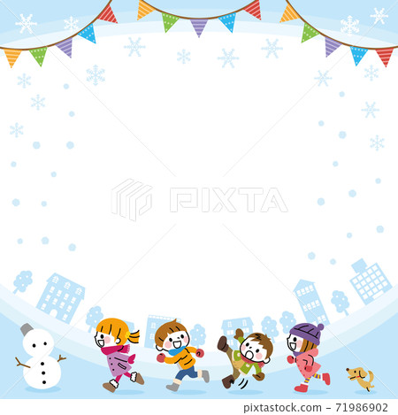 Winter children's frame - Stock Illustration [71986902] - PIXTA